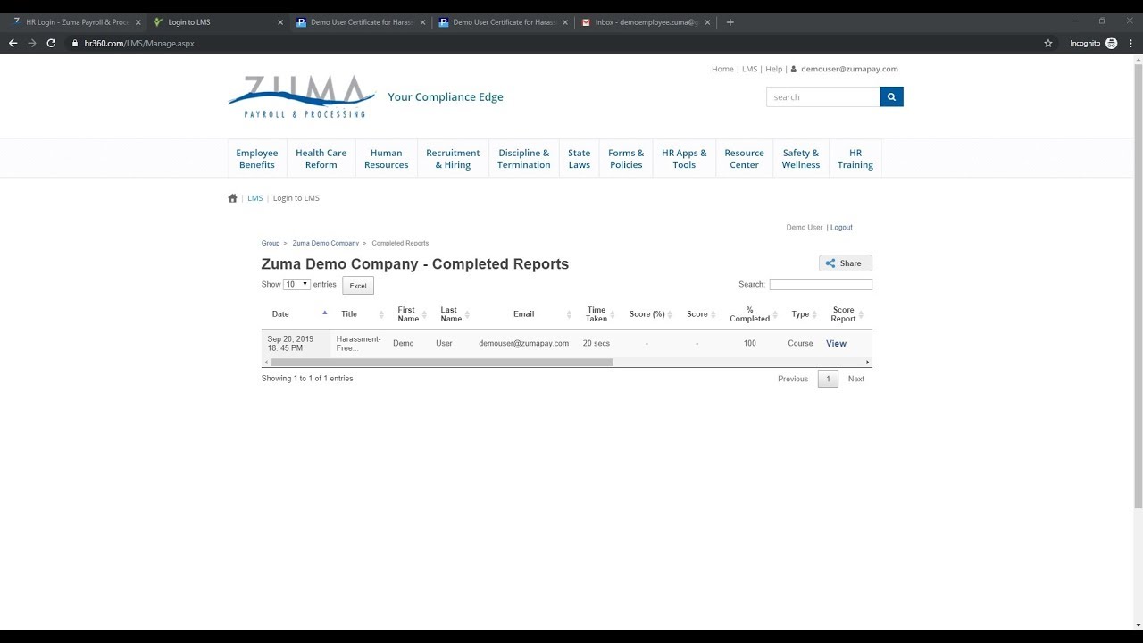 New York Sexual Harassment Training Part 3 Reports And Certificate