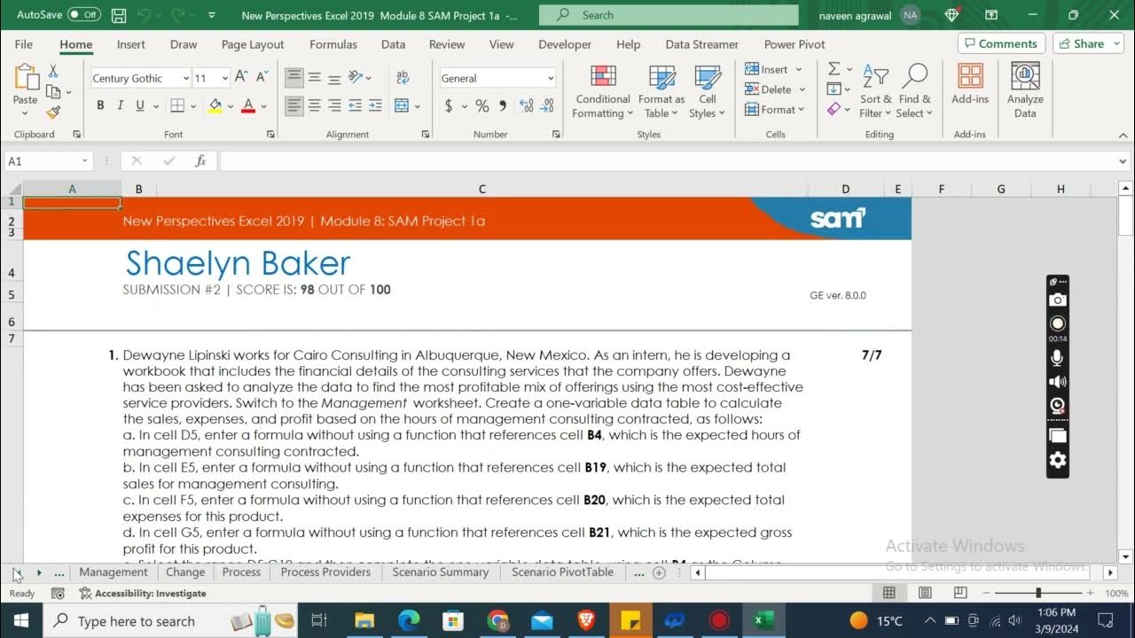 New Perspectives Excel 2019 | Module 8: SAM Project 1a #newperspectives ...