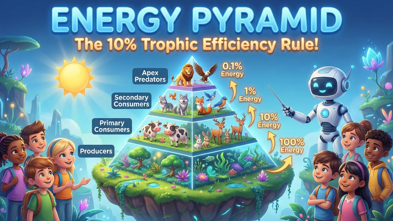 The Energy Pyramid! 🔋 The 10% Rule, Trophic Efficiency & Food Chains ...