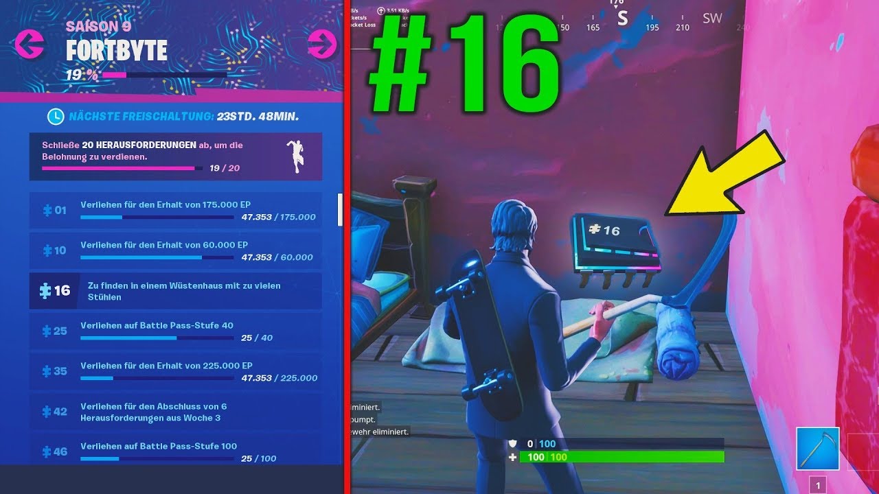 Fortnite Fortbyte #16 🧩 Zu finden in einem Wüstenhaus mit zu vielen ...