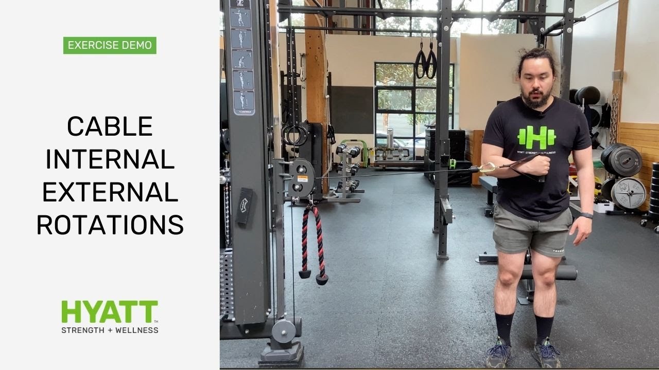 Hyatt S+W Exercise Demo - CABLE INTERNAL EXTERNAL ROTATIONS - YouTube