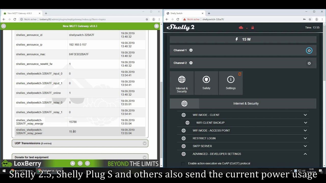 Connect Shelly devices to Loxone Miniserver by LoxBerry MQTT Gateway ...