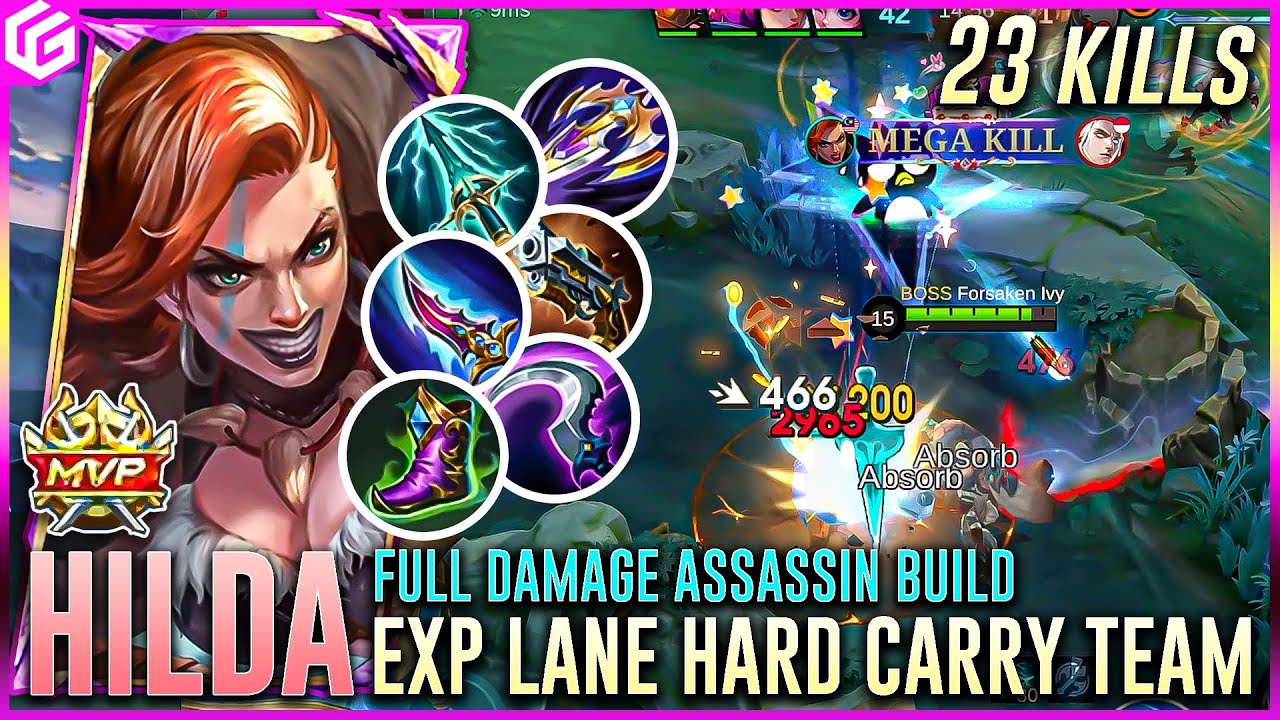 Ms. Hilda EXP Lane hard carry team, full damage build, pls try! / MLBB ...