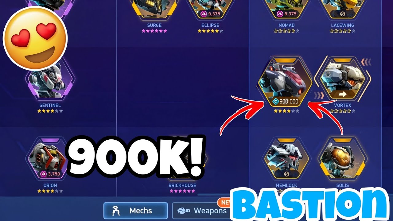 BASTION FOR 900K CREDITS😍|BASTION|MECH ARENA - YouTube