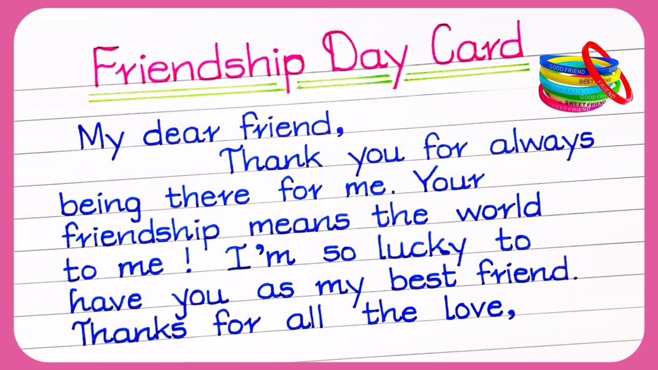 Friendship day Card writing 2025 | Happy friendship day | friendship ...