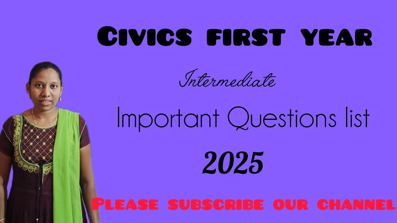 Civics important Questions #intermediate #first year - YouTube