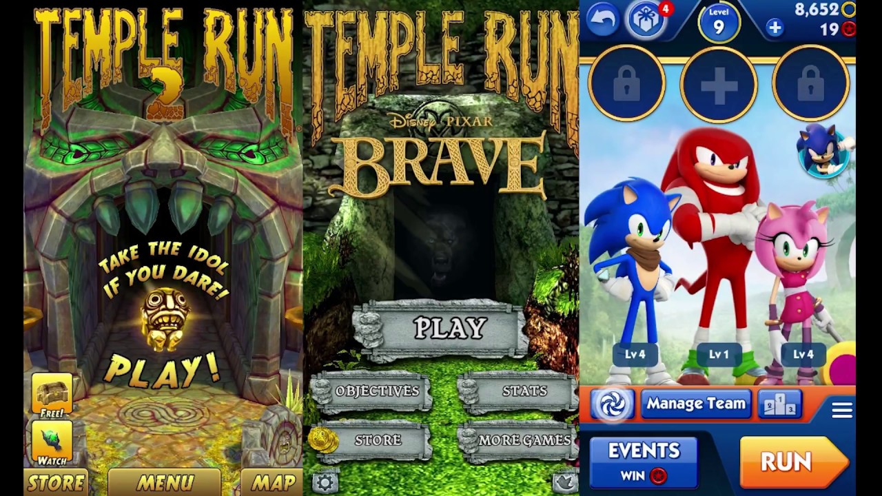 Temple Run 2 Sky Summit Vs Temple Run Brave Vs Sonic Dash 2 Sonic Boom ...