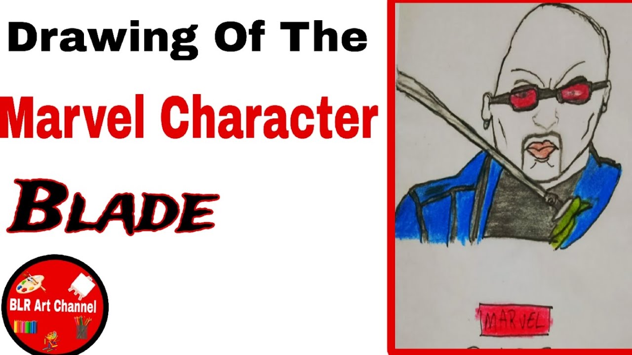 Drawing 🏻 Of Marvel character Blade🔥|| step by step ...