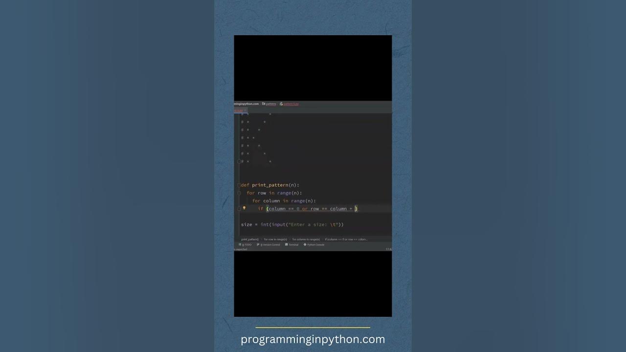 Python Program to Print Pattern of Letter K || Pattern Programming #coding #programming #shorts ...