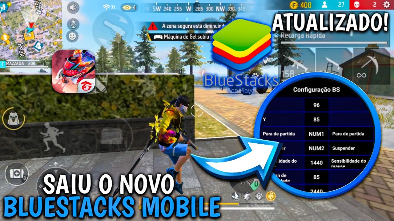 SAIU O BLUESTACKS MOBILE ATUALIZADO COM NOVA INTERFACE + SENSIBILIDADE!!! - YouTube