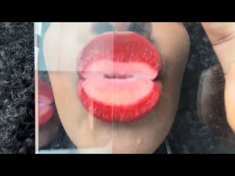 ASMR up close lens kissing 
