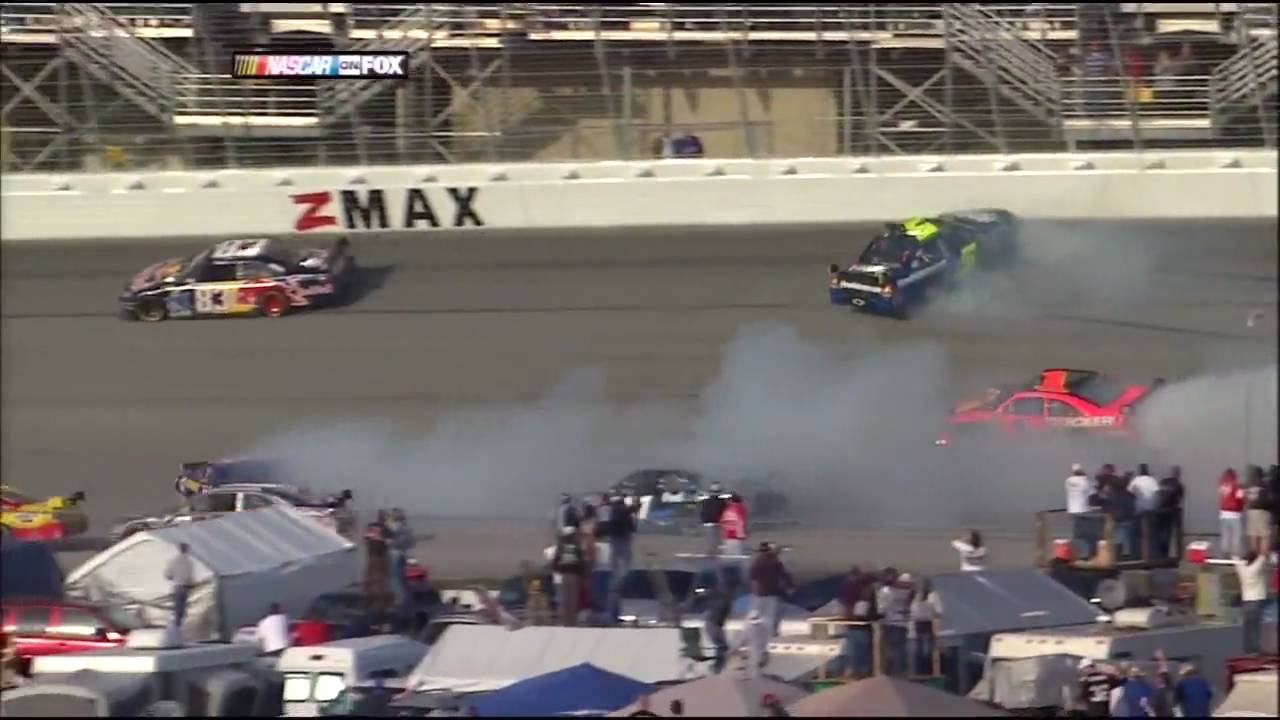 2010 NASCAR Atlanta Cup Race Big Wreck on First GWC Attempt - YouTube