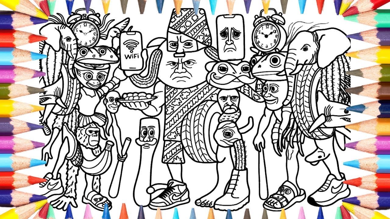 ITALIAN Brainrot Memes New BIG Coloring Pages / Color All New Brainrot ...