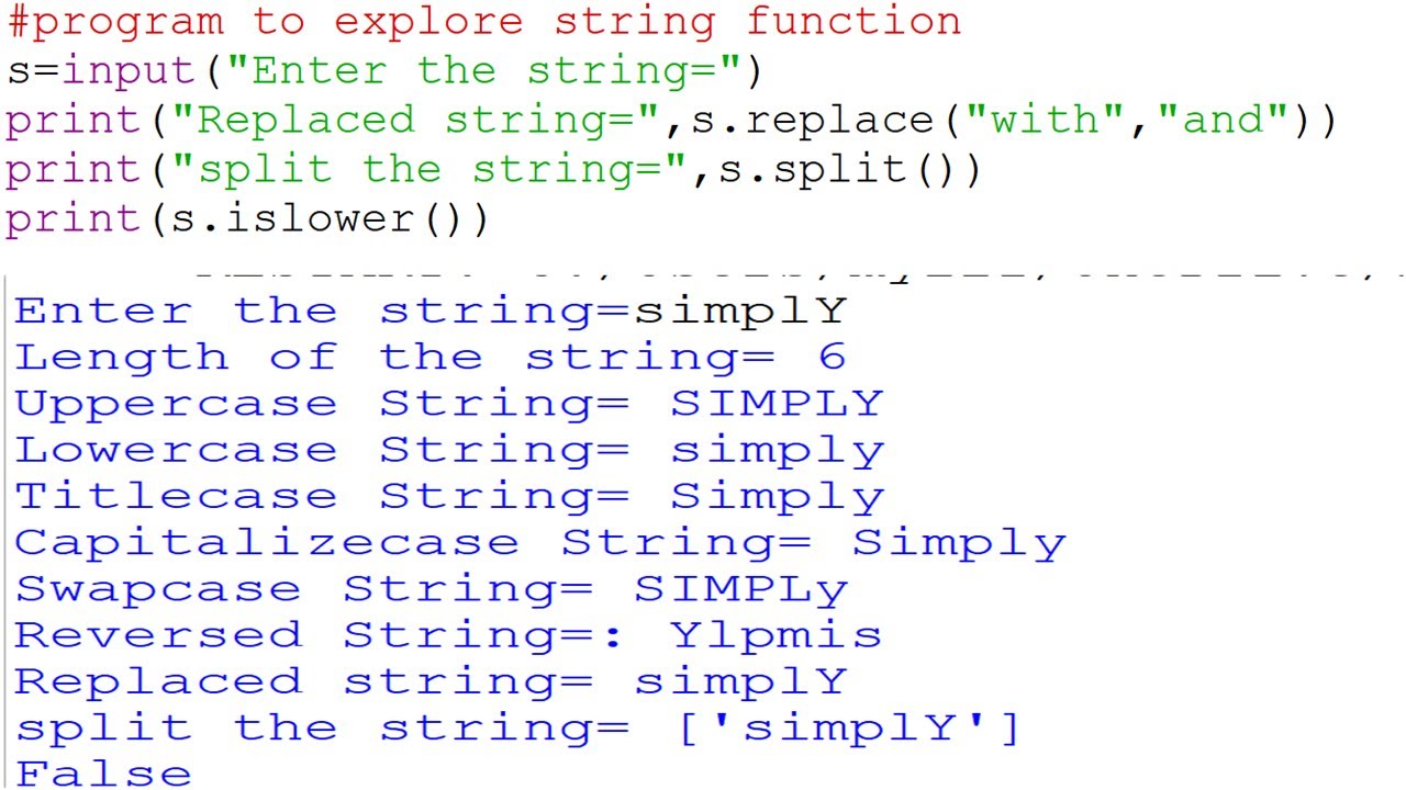 Python Program To Explore String Function Python Programming By 3376