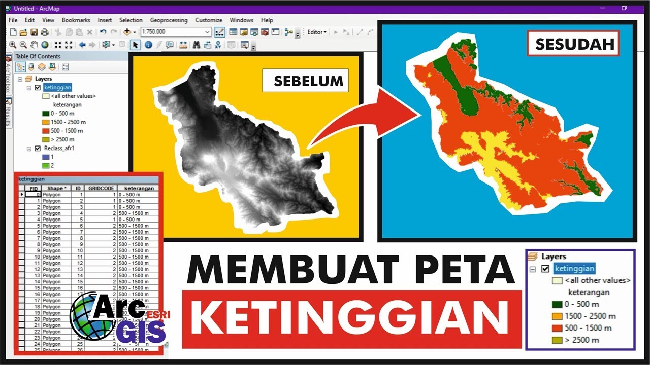 CARA MUDAH MEMBUAT PETA KETINGGIAN ATAU TOPOGRAFI DENGAN ARCGIS - YouTube