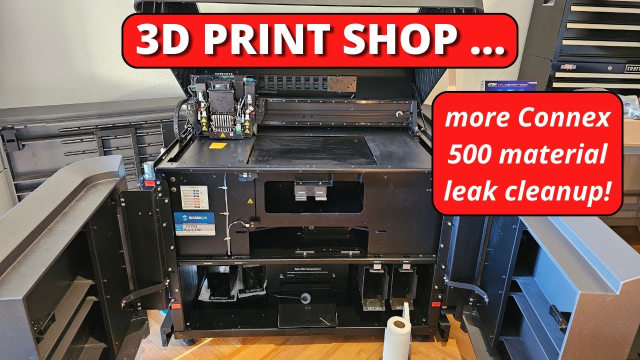 Stratasys Connex 500 Material Leak Cleanup part 2 - YouTube
