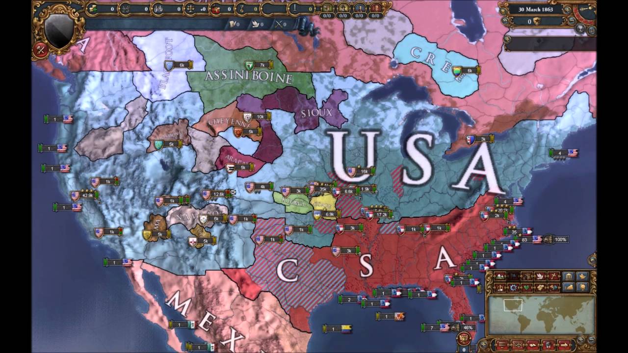 Europa Universalis 4, American Civil War Timelapse [Extended Timeline ...
