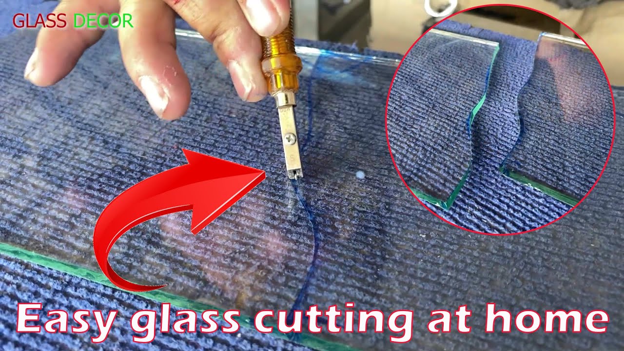 Easy glass cutting at home - Easy to cut curved glass - YouTube