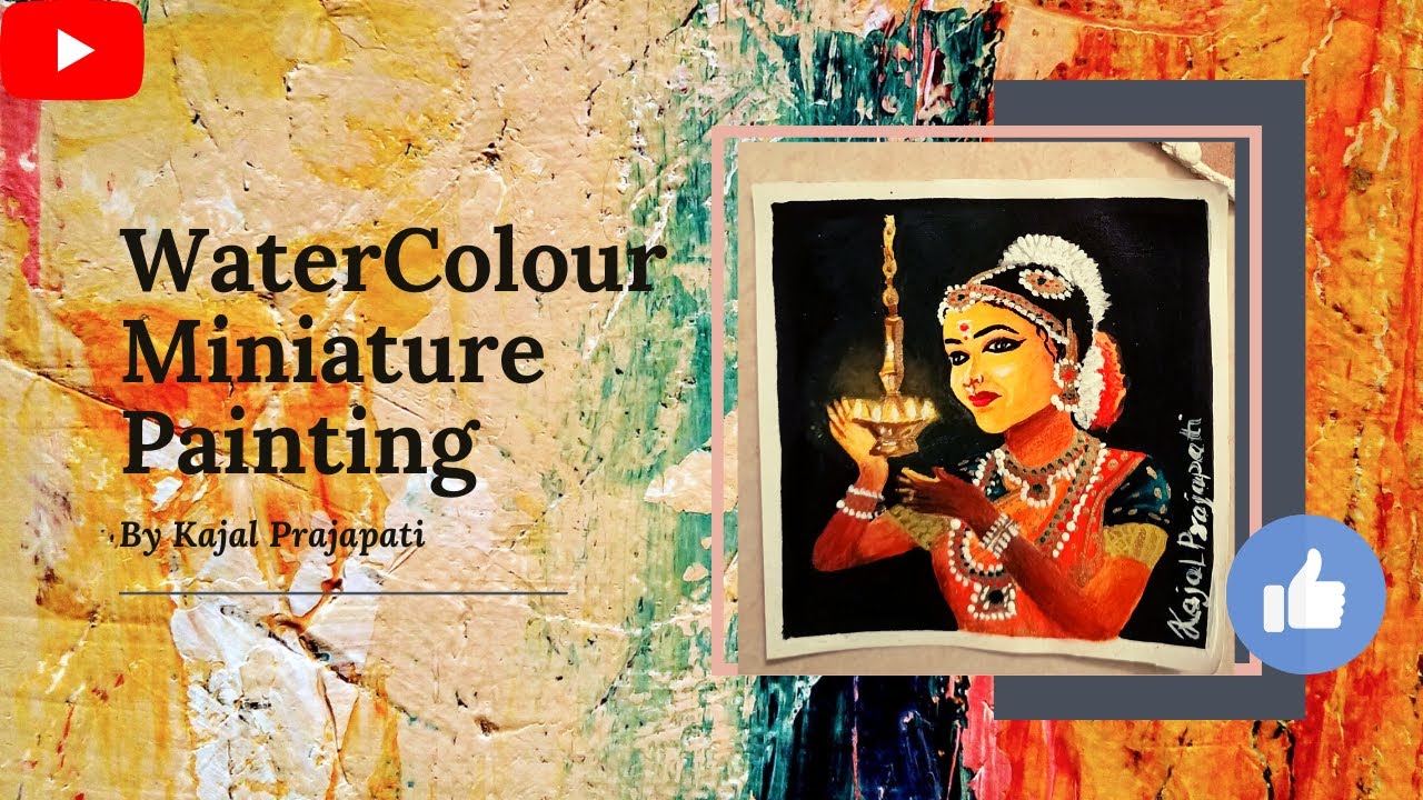 Miniature Water Color Painting | Bharatanatyam | By Kajal Prajapati ...