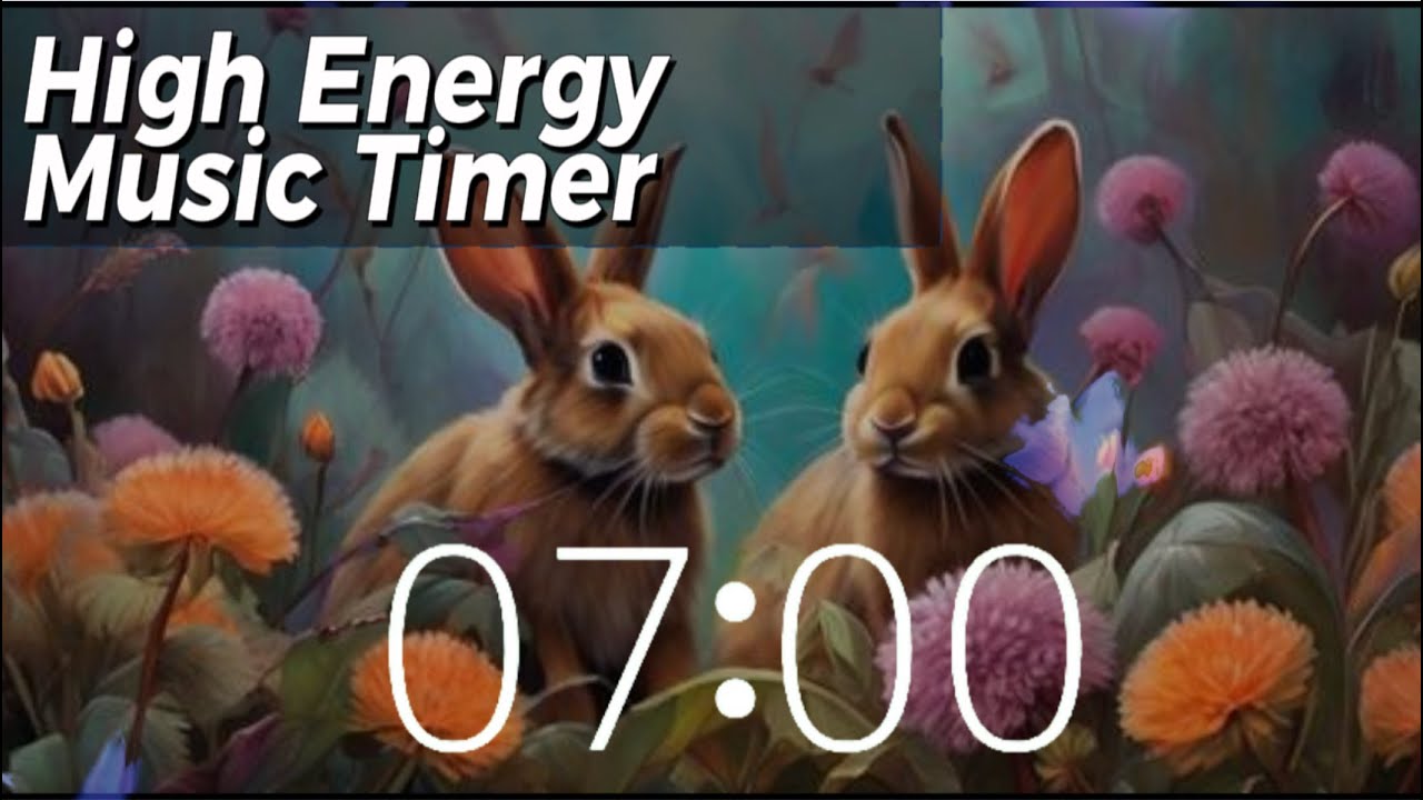 7 Minute Countdown Timer Upbeat Music Lofi Break 🕒 | Bunny Serenity 🐰🌼 ...