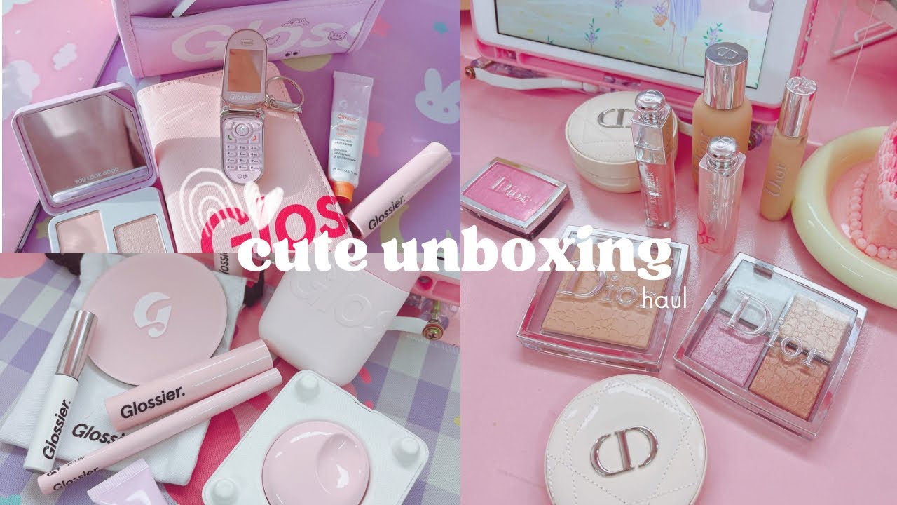 Jookstogo ASMR Dior and Glossier cute haul unboxing #makeup #unboxing # ...