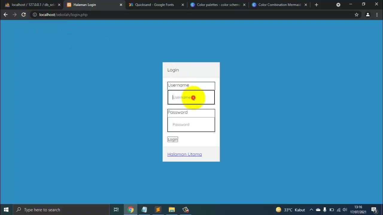 Tutorial Membuat Website Sekolah dengan PHP dan MySQL | Login #2 - YouTube