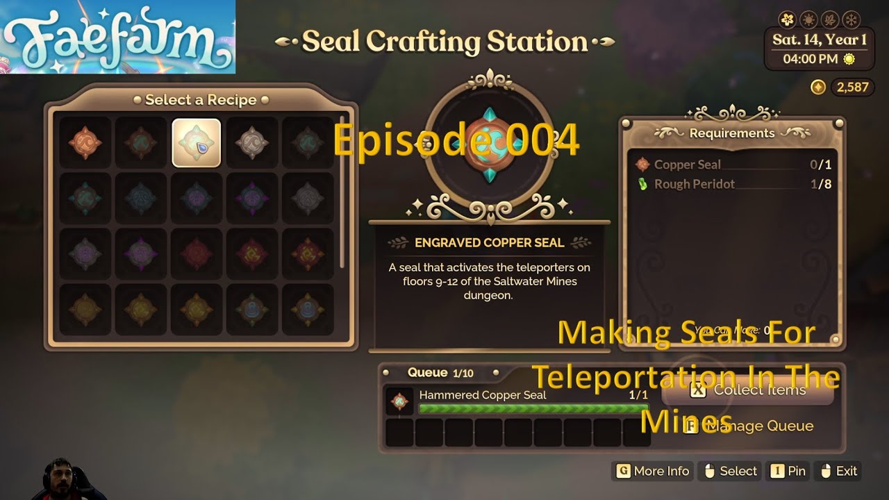 Fae Farm Episode 004 - Making Seals for Teleportation In The Mines ...