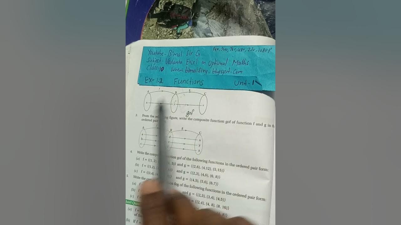 Opt class 10 Ex- 1.2 Q3) | Functions | Vedanta excel in mathematics class 9 and 10 solution ...