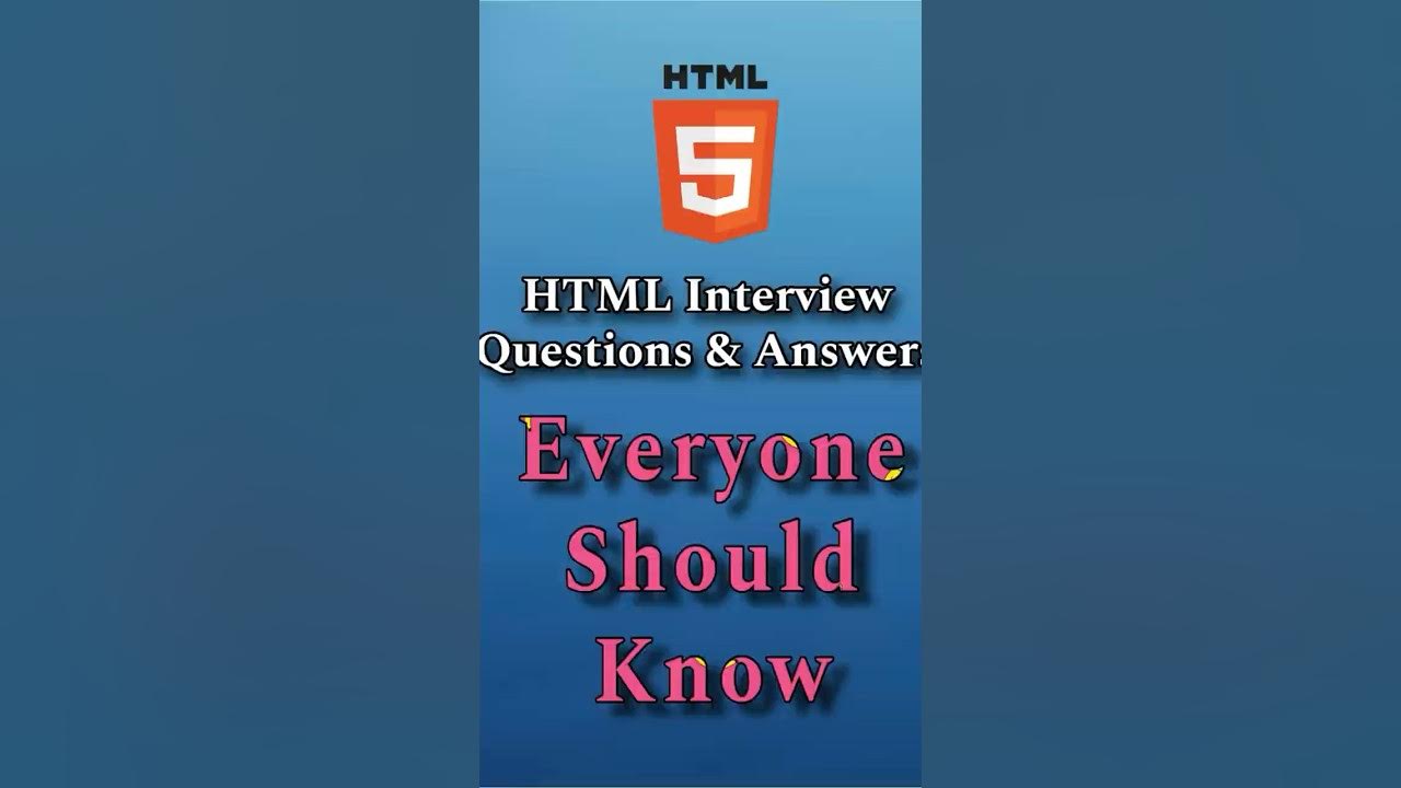 Most asked HTML interview question #html #html5 - YouTube
