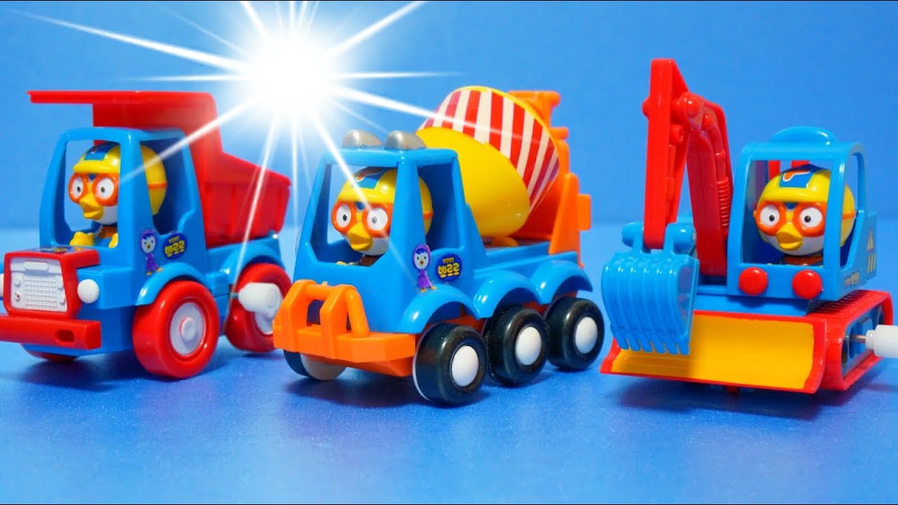 뽀로로 장난감 - 뽀로로 중장비 주차장 놀이 Pororo Car Toys - YouTube