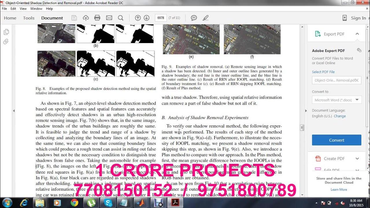 Object Oriented Shadow Detection and Removal From Urban High Resolution Remote Sensing Images ...