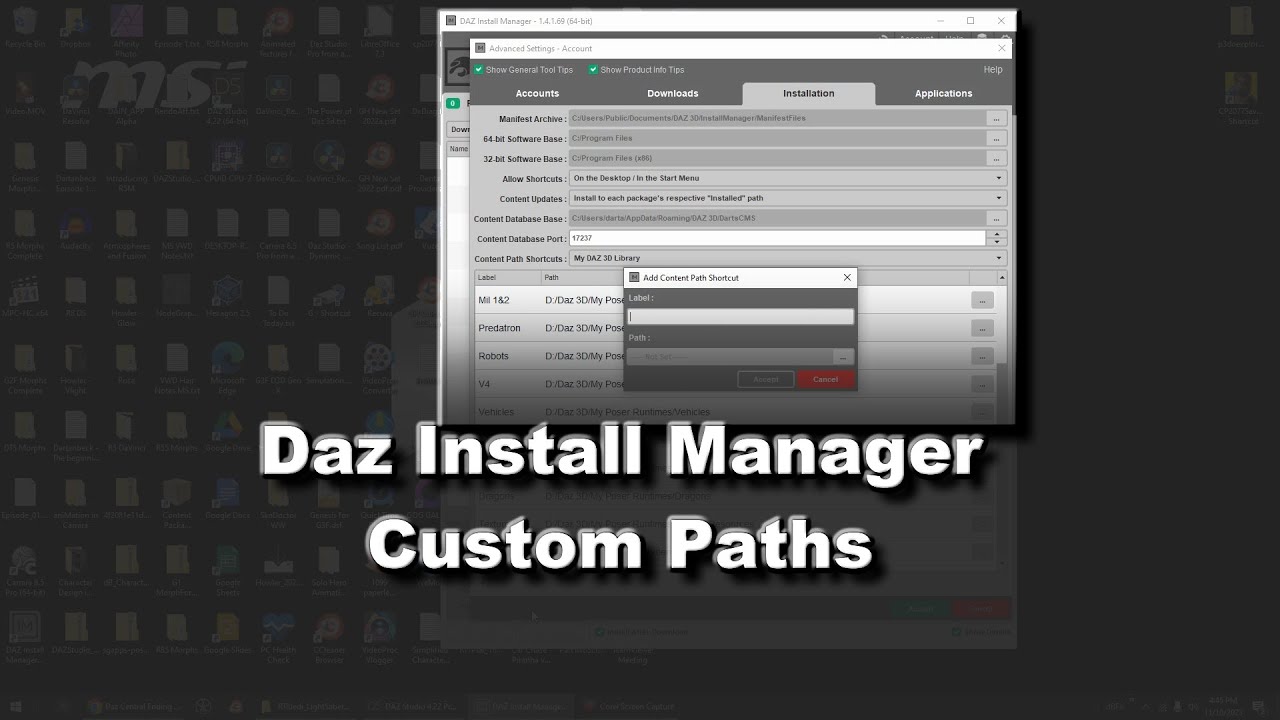 Daz Install Manager (DIM) Custom Paths - YouTube