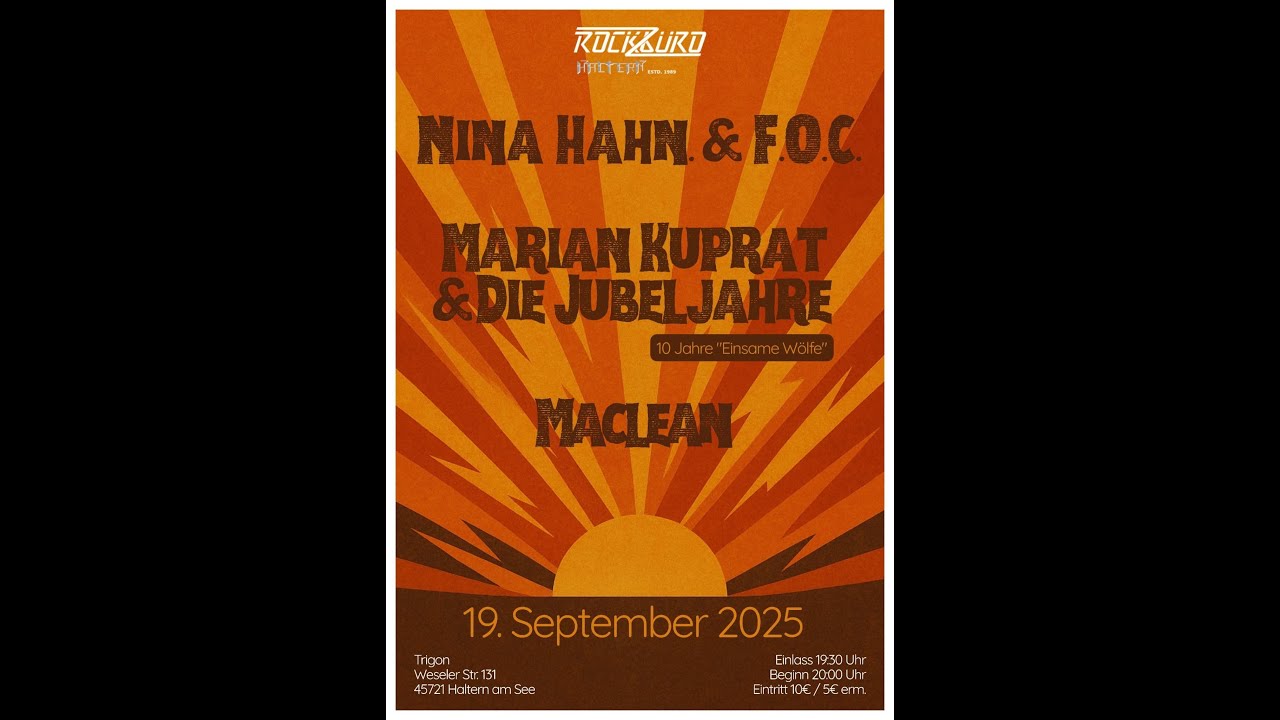 Marian Kuprat, Nina Hahn & MacLean - Live aus dem Trigon Haltern - YouTube