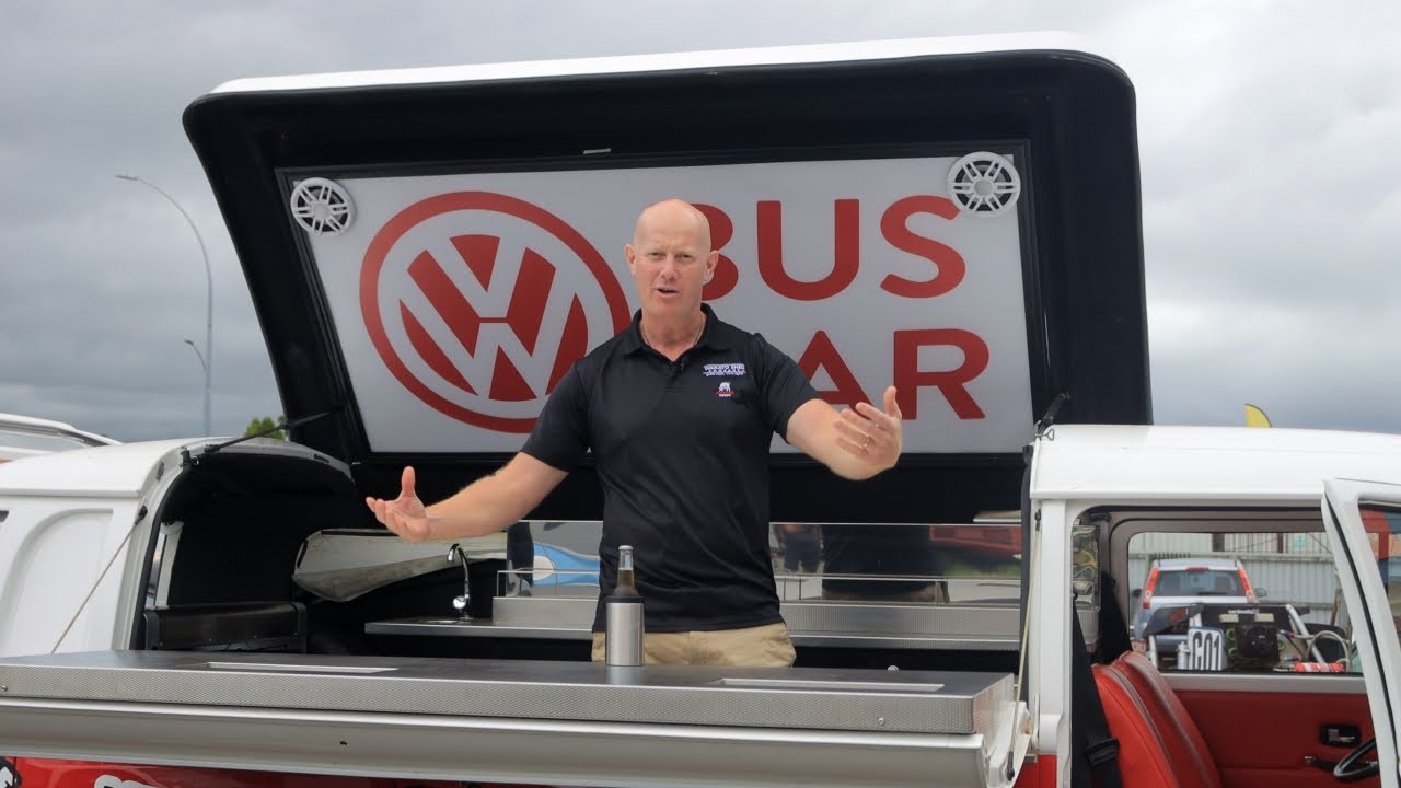 VW Kombi Bus turned Bar - V Dubb Shoppe Shed Tour Preview - YouTube