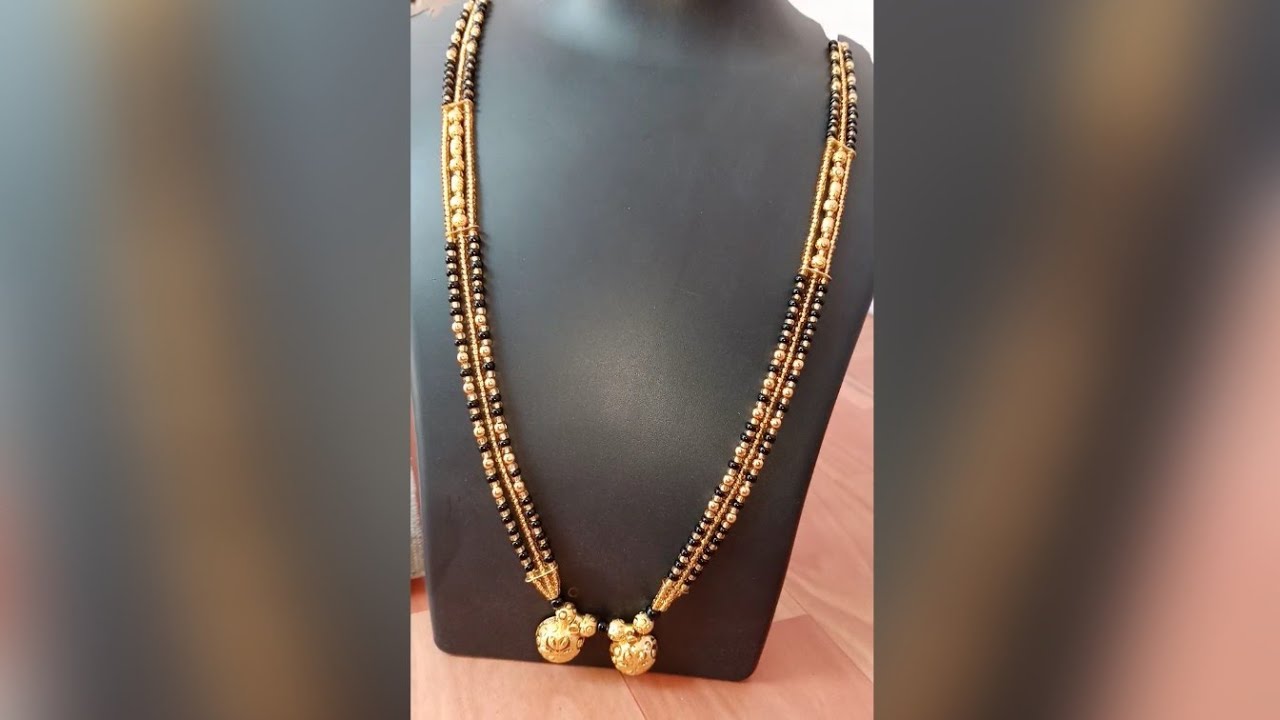 तीन पदरी लांब गंठण कसे बनवायचे| how to make long Mangalsutra step by ...