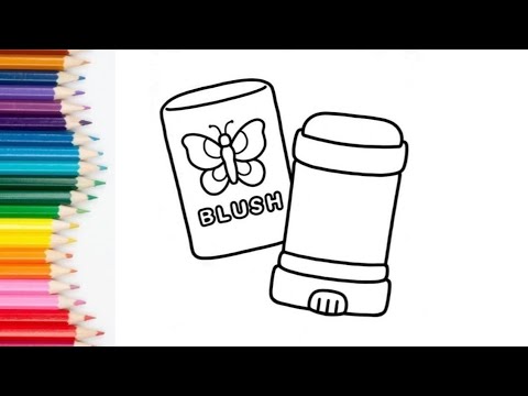 How To Draw Makeup Blush, Makeup Blush Drawing Painting And Colouring ...