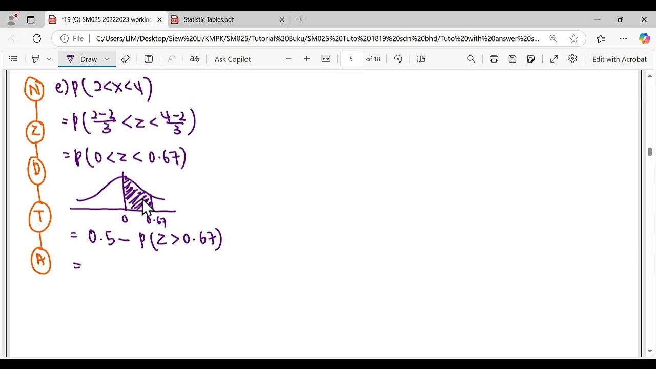 T9 Q11e Normal Distribution: Find Probability Using Table SM025 - YouTube