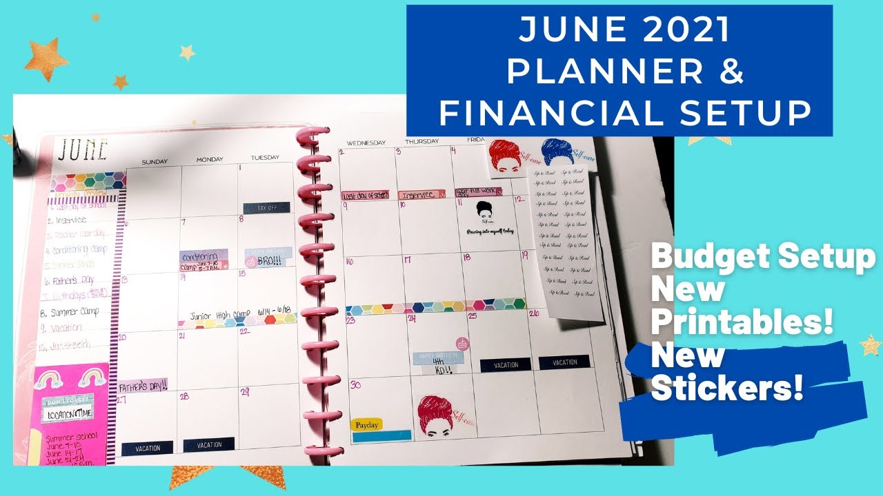 June Planner| Budget Setup| New Stickers| New Printable(s) - YouTube