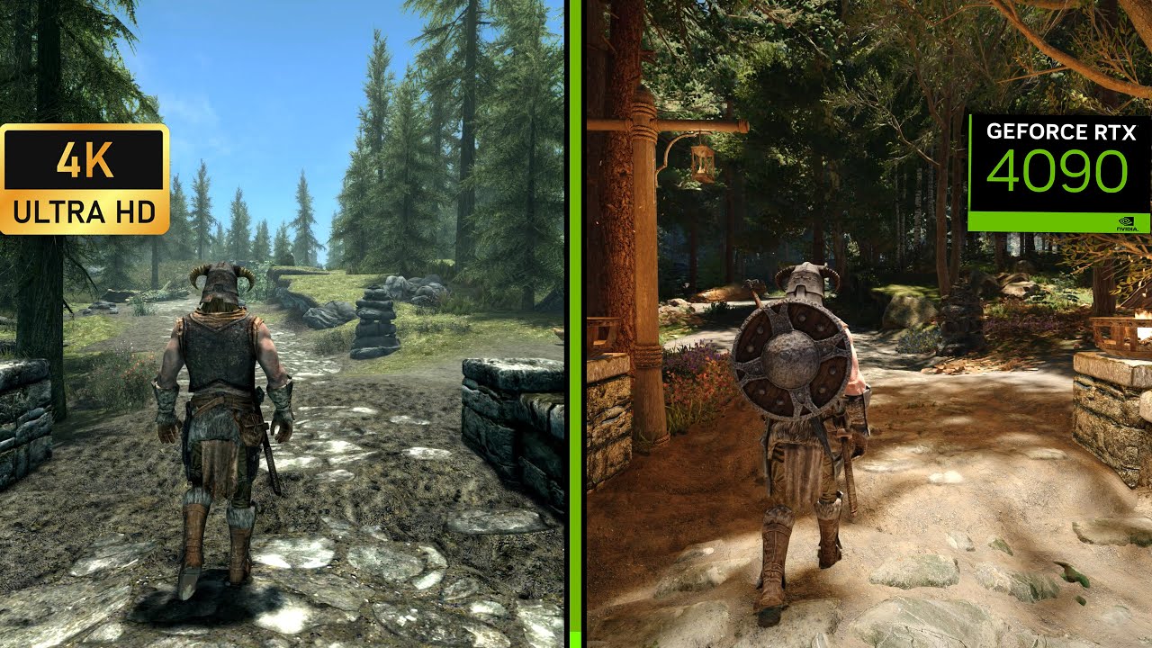 Skyrim Fully modded/ Vanilla comparison | RTX 4090 | 600+ Mods - YouTube