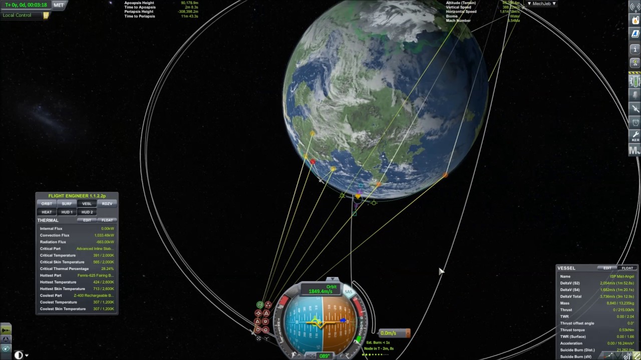 Getting into orbit over Kerbin - YouTube