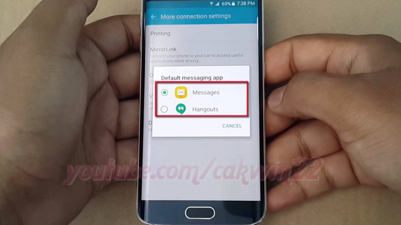 Android Lollipop : How to Change Default Message App on Samsung Galaxy ...