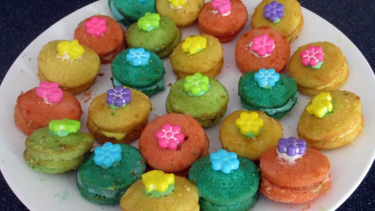 Rainbow Mini Cupcake Bites Recipe - YouTube