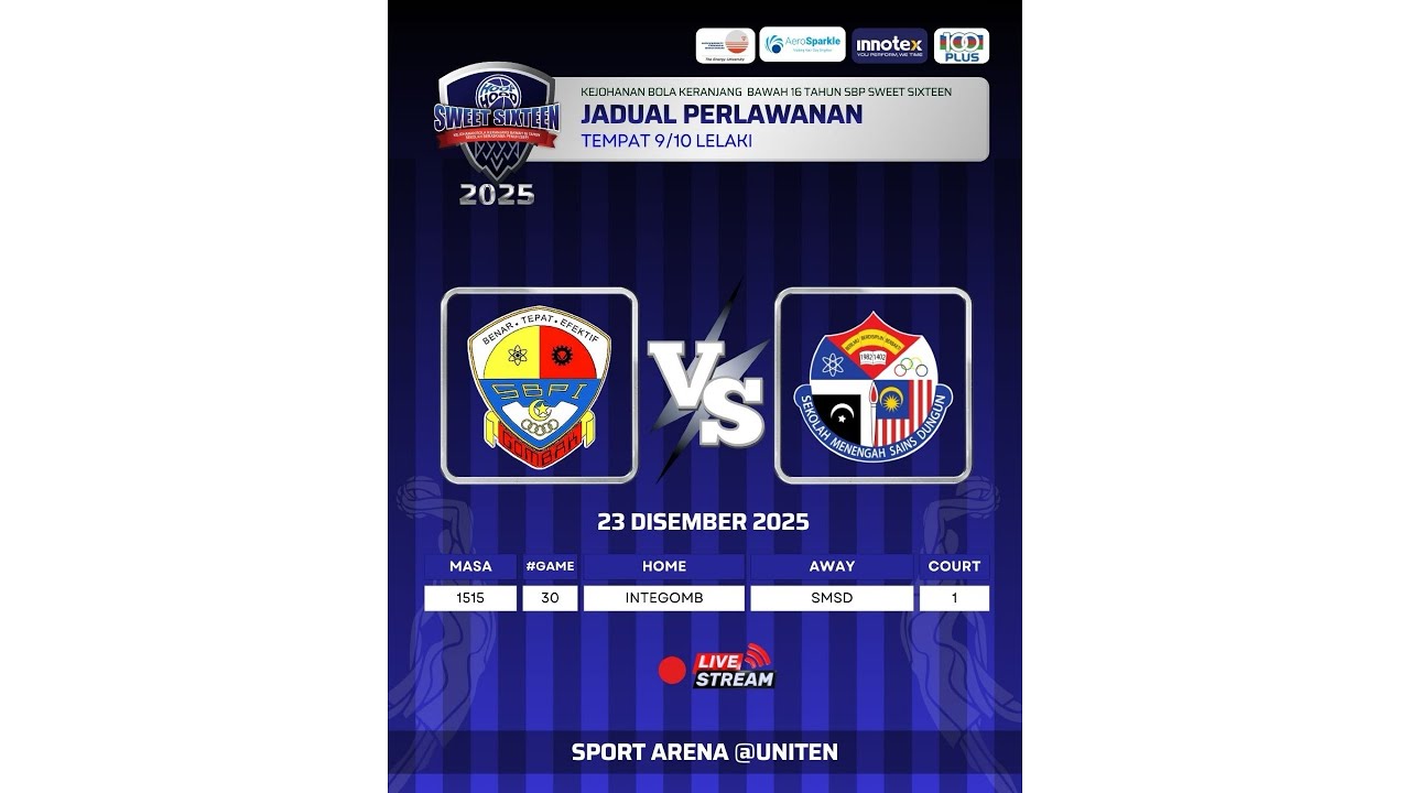 KEJOHANAN SWEET 16 2025 TEMPAT 9/10 - INTEGOMB vs SMSD - YouTube