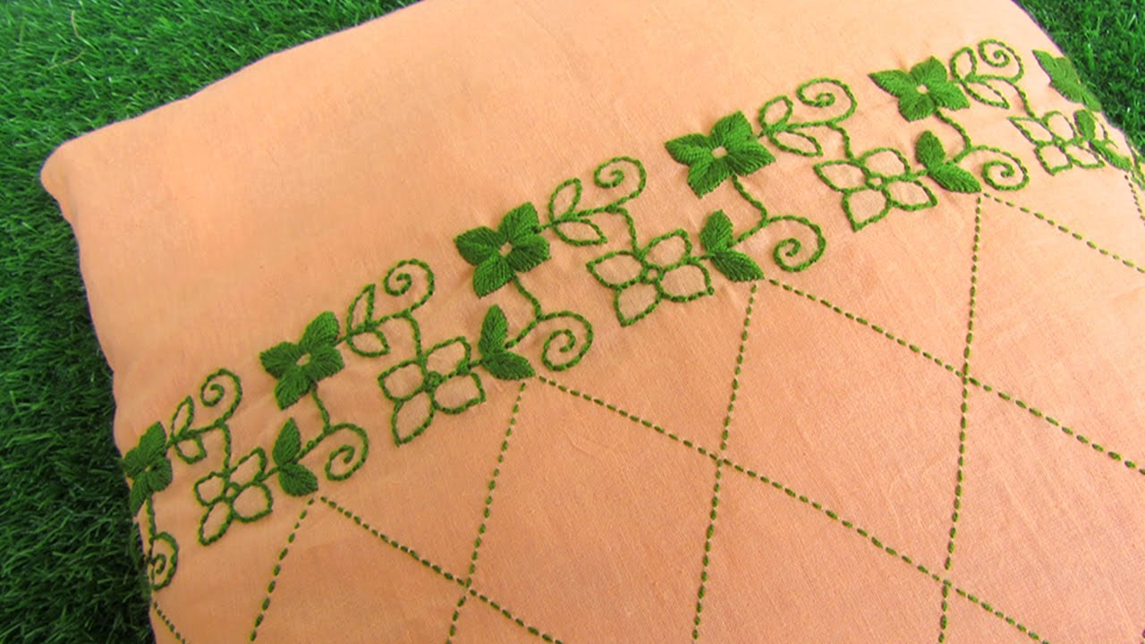 Cushion Cover Hand Embroidery Designs - YouTube