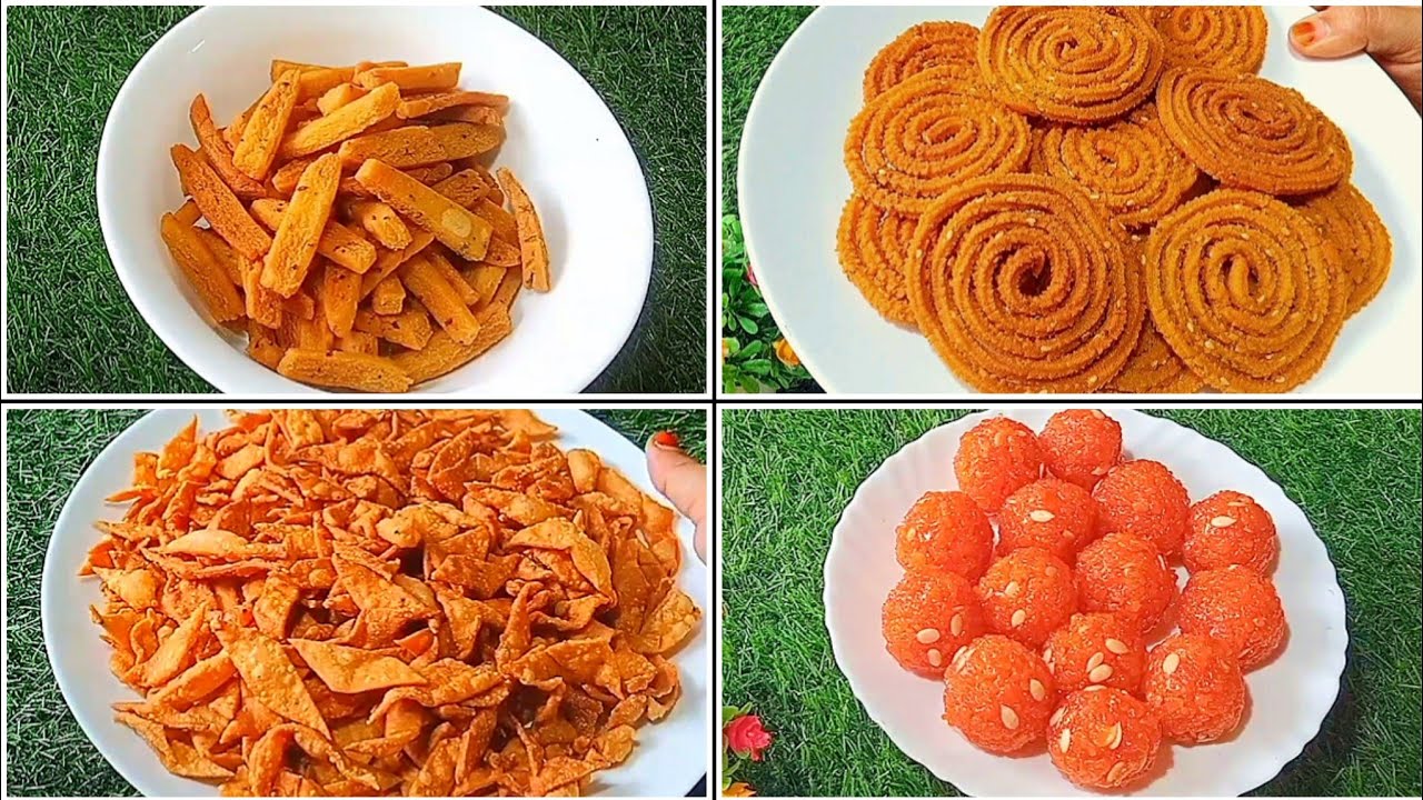 4 Quick & Easy Diwali Snacks Recipes in 30 Minutes | 4 Easy Diwali ...