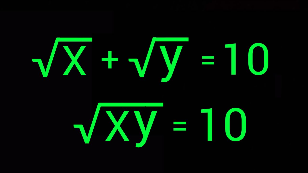 A Nice Algebra Problem | Olympiad Mathematics (x,y)=? - YouTube