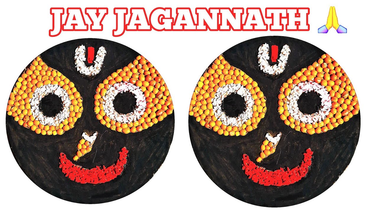 JAY Jagannath🙏 Craft Using Rice And Pulses | Rice Craft | Grain Craft ...
