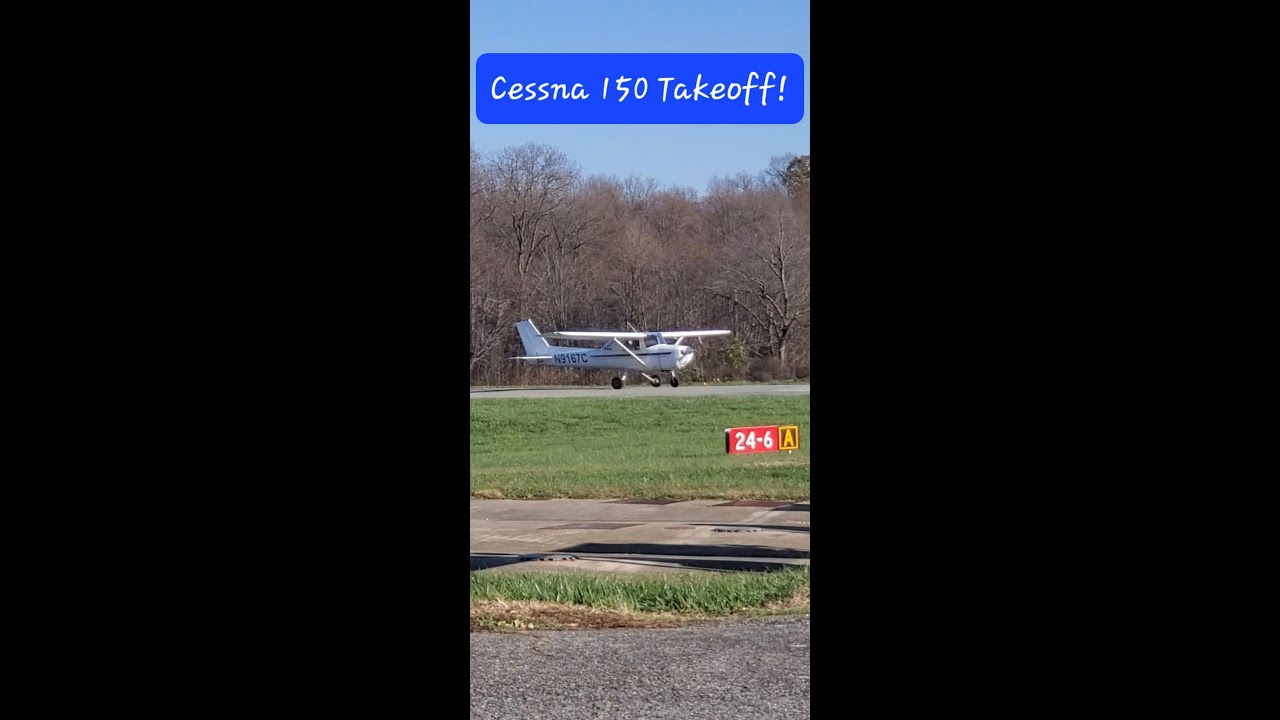 Cessna C150 Takeoff Runway 24 N57 New Garden Pennsylvania - YouTube