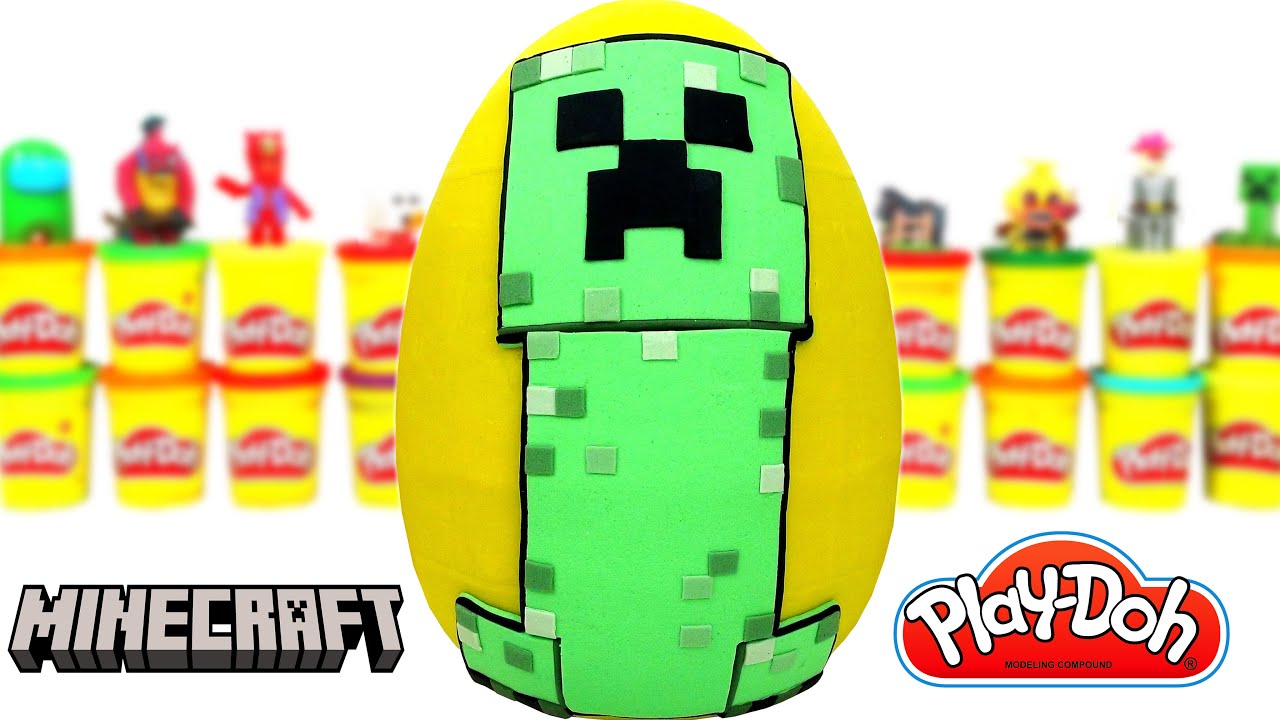 Huevo Sorpresa Gigante de Creeper Minecraft en Español Plastilina Play ...
