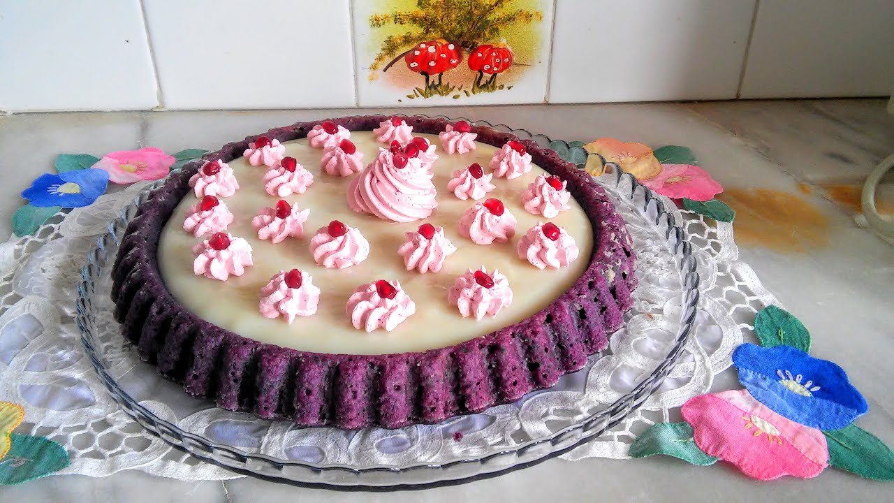 Yeşilide güzel ama, moru daha bi güzel! Tart kalıbında mor kek! Görsel ...